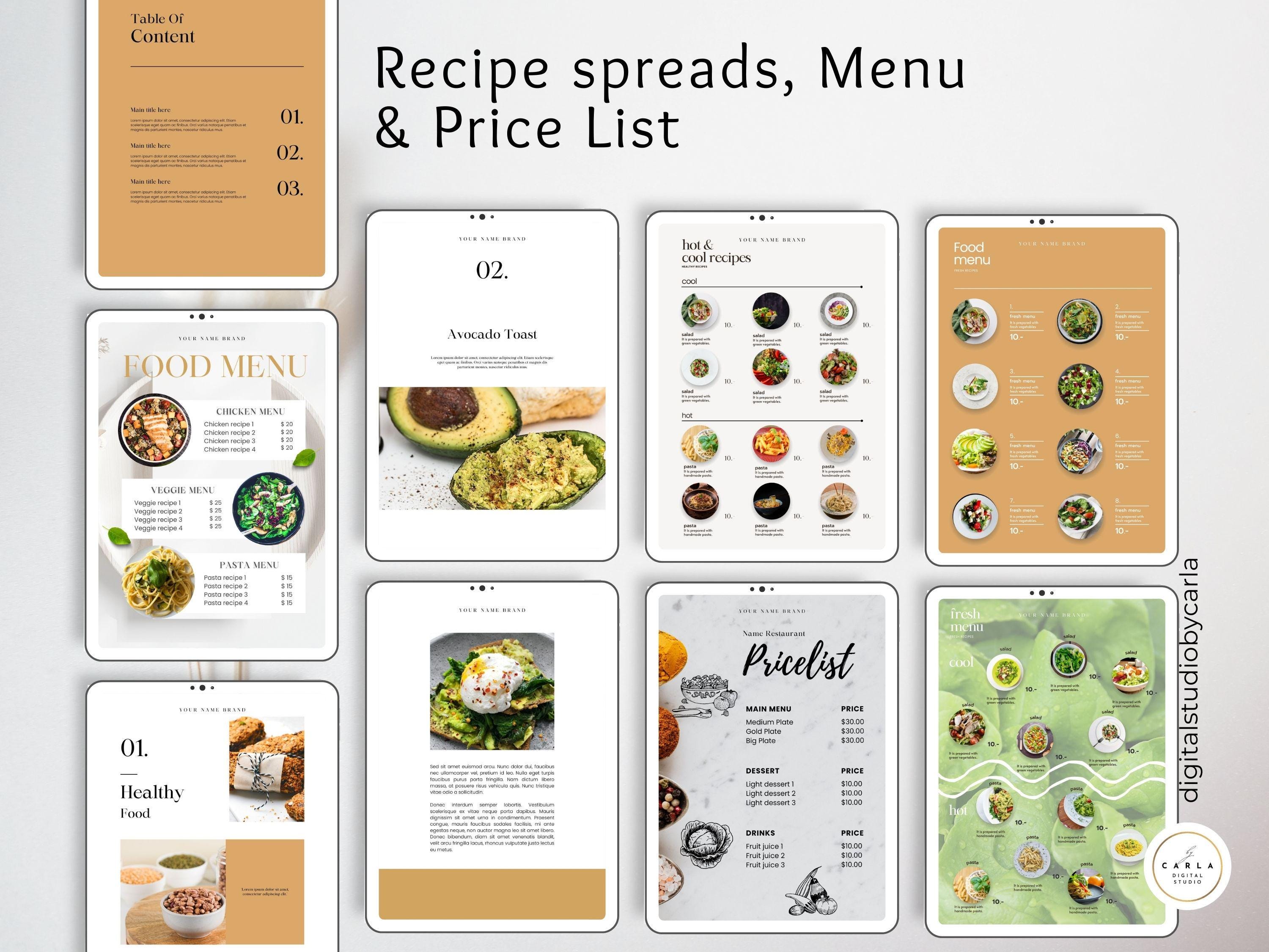 Professional Food Magazine Template | 30 Editable Catalog Canva Pages ...
