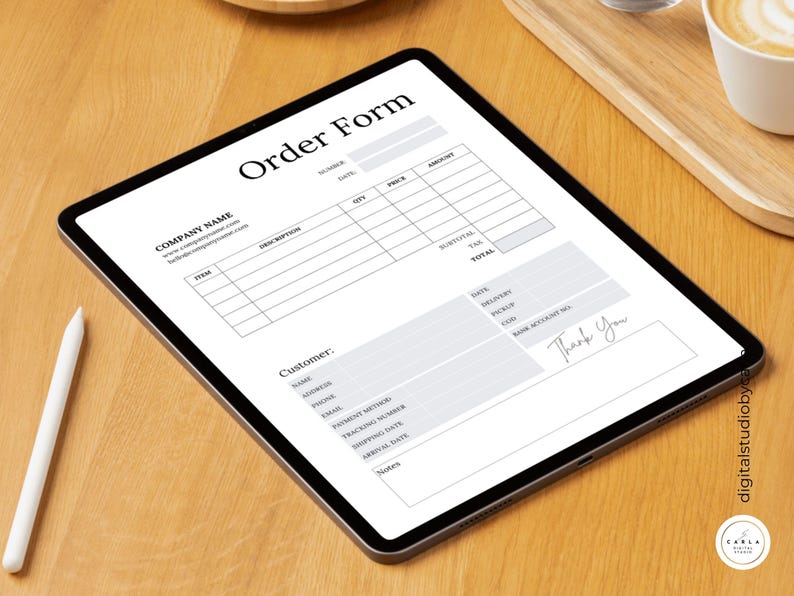 Editable Order Form Template: Printable Customer Sheet (canva Digital ...