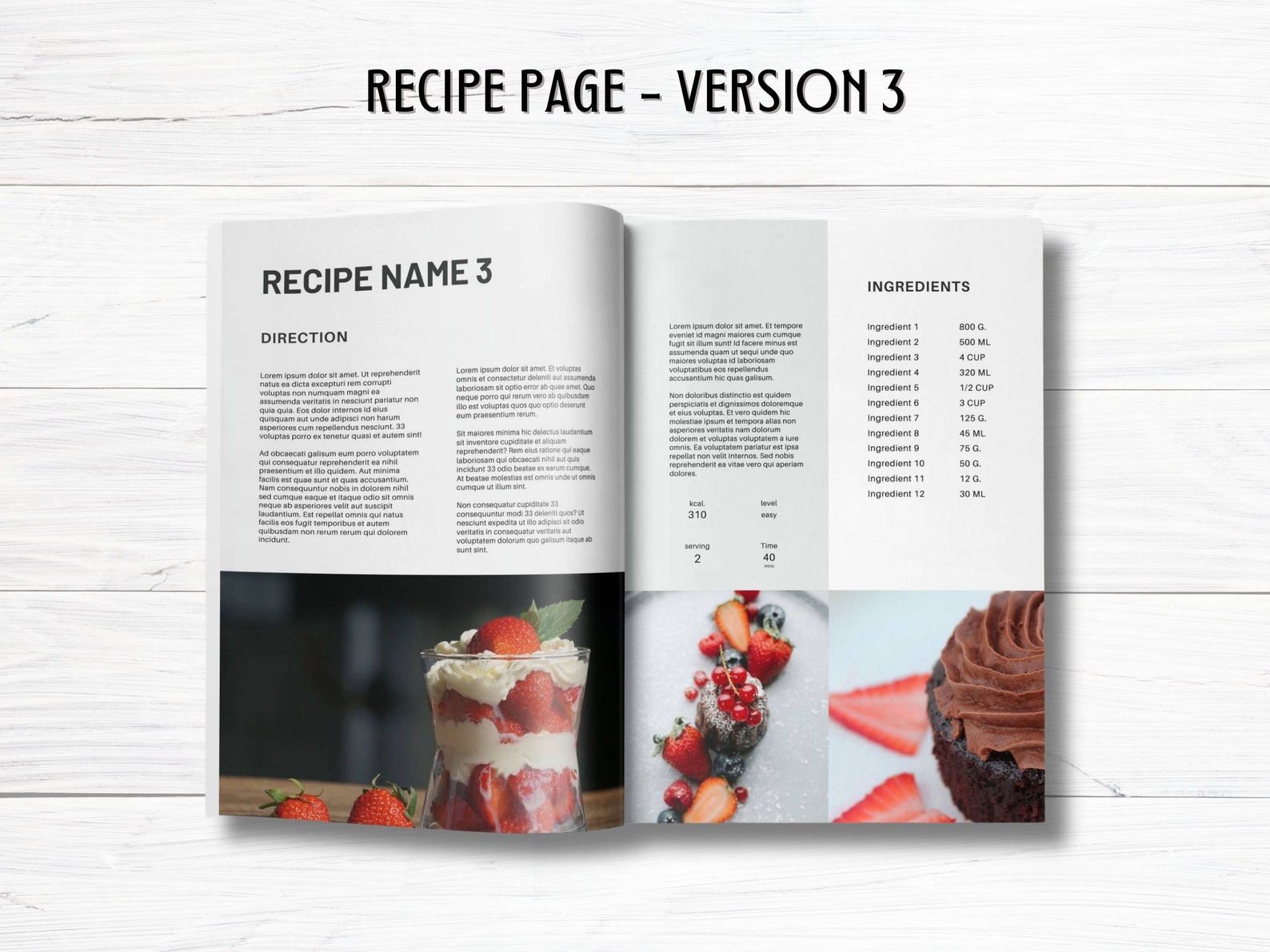 Editable Recipe Binder Template for Cookbook and Ebook in Canva - Etsy