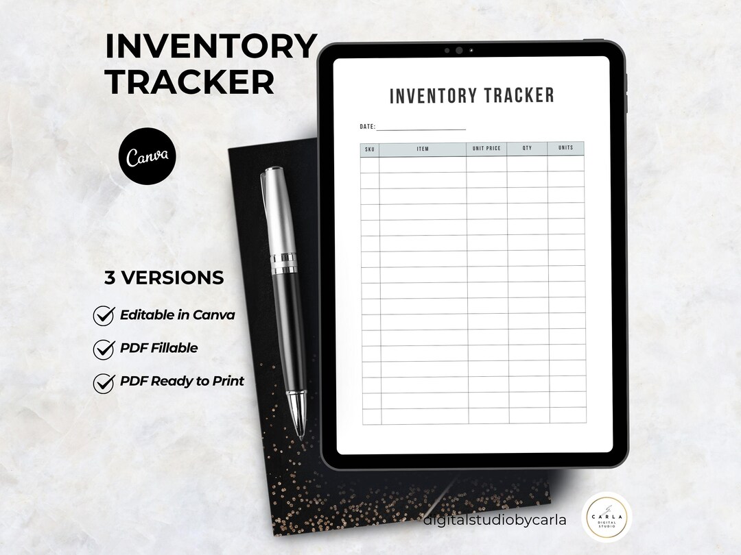 Simple Inventory Tracker Template | Editable Canva Stock Management ...