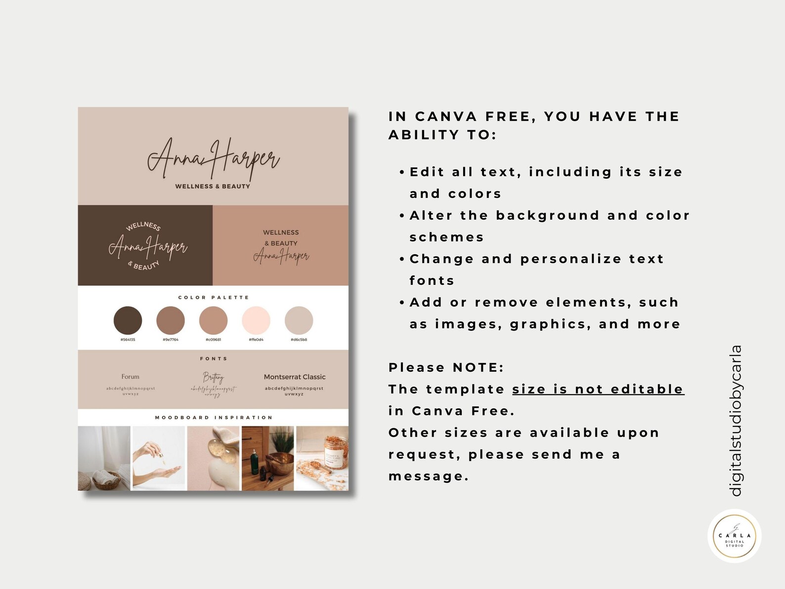 Neutral Brand Kit Template Brand Board Template Pre-made Branding Kit ...