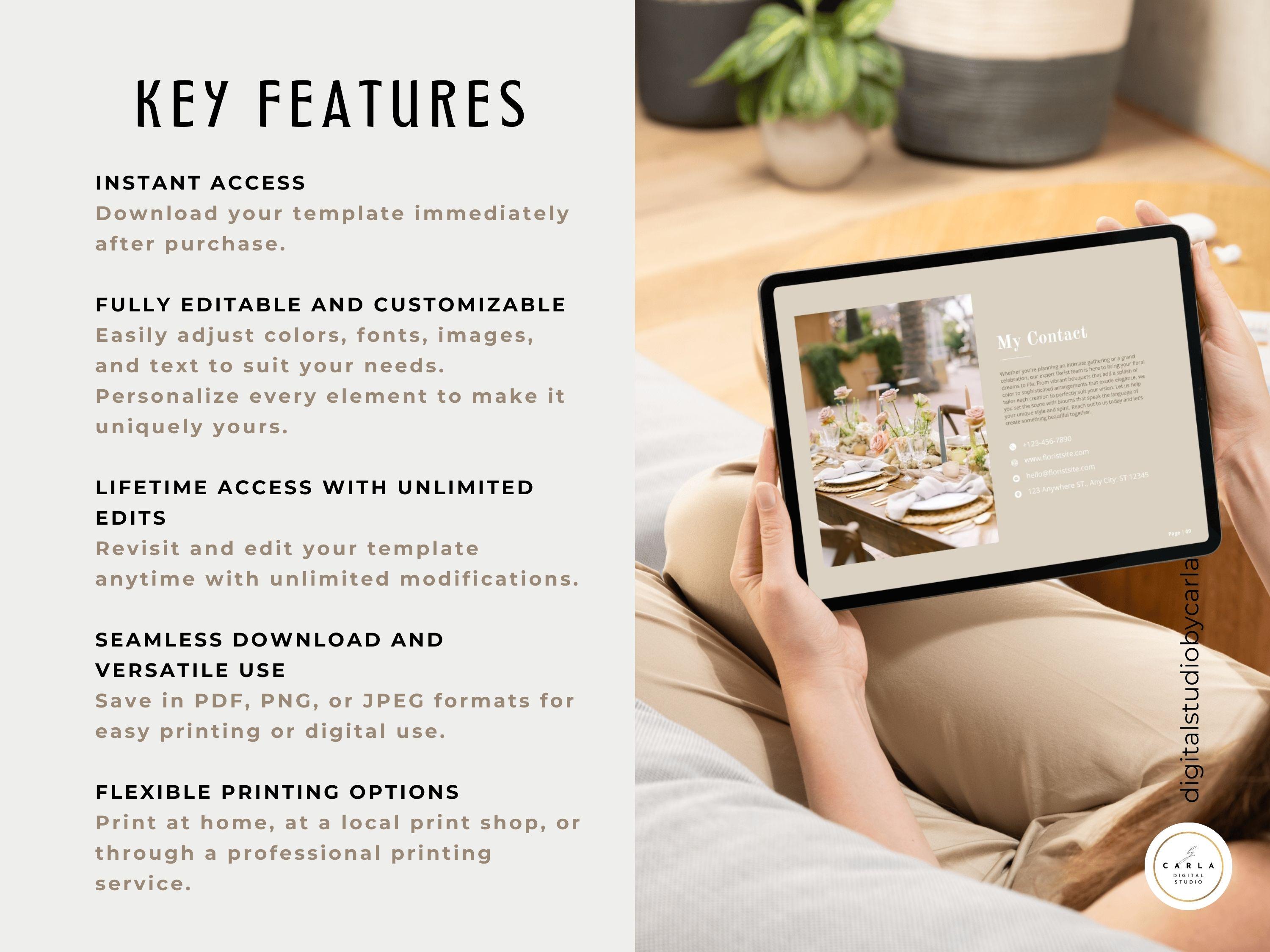 Florist Portfolio Template Canva | Digital Business Lookbook | Wedding ...