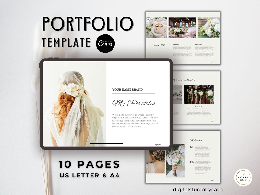 Wedding Portfolio Template Canva | Digital Business Lookbook for ...