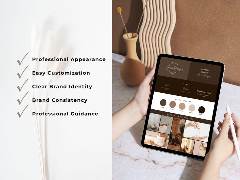 Neutral Brand Kit Template Brand Board Template Pre-made Branding Kit ...