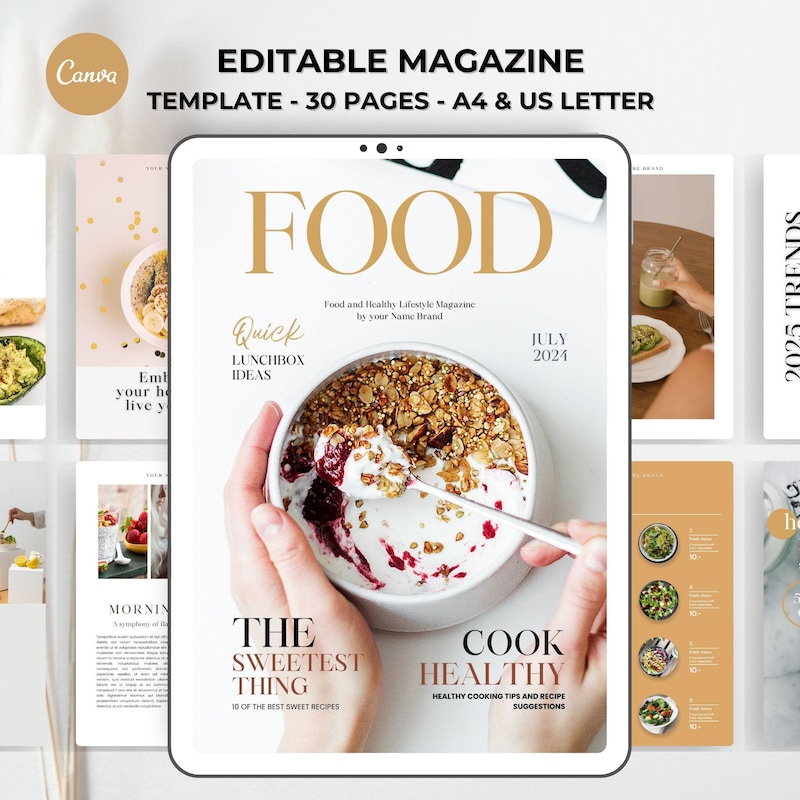 Magazine Template Food - Etsy