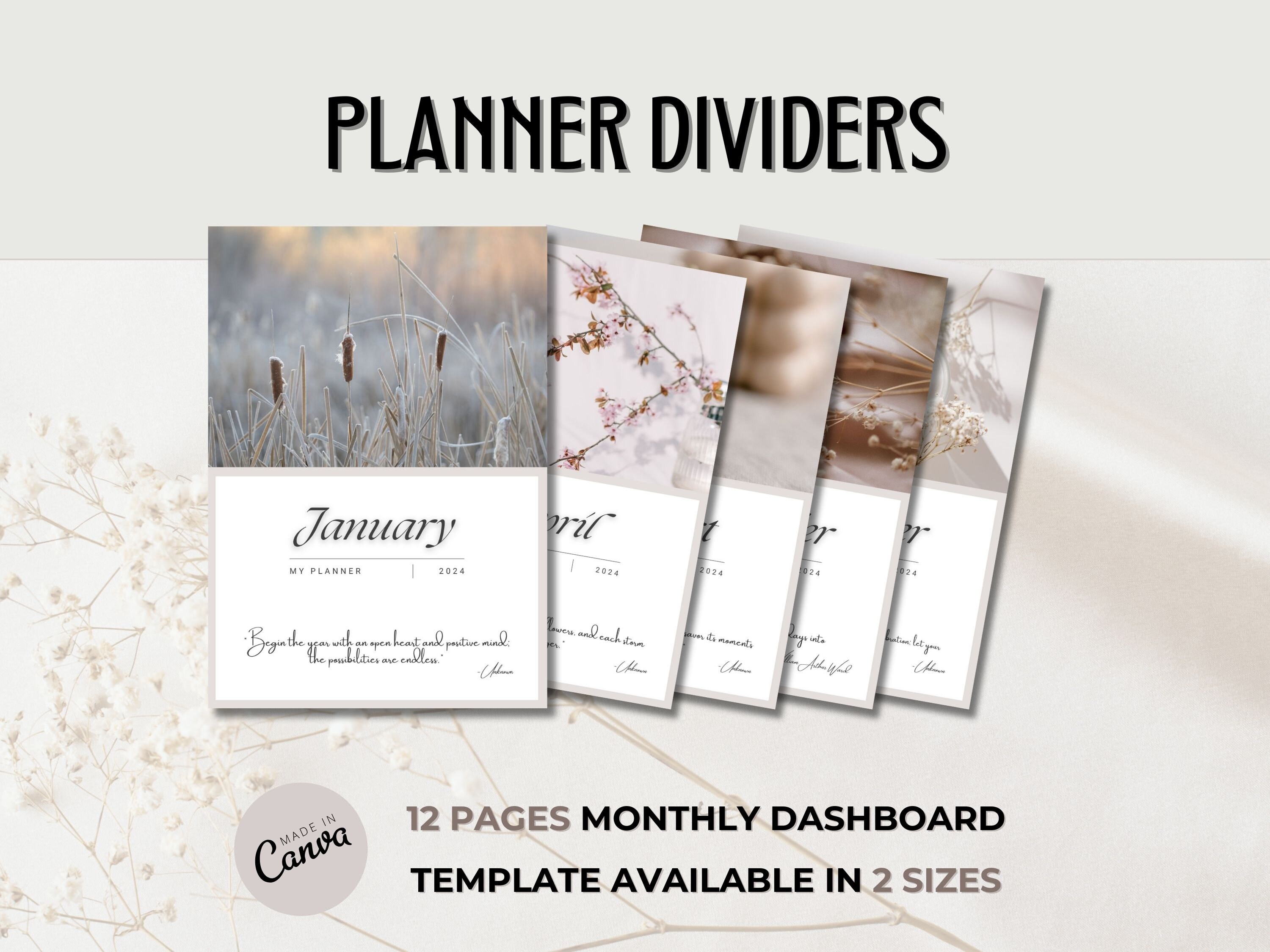 Planner Dividers Planner Template Personal Planner Inserts Dashboard ...