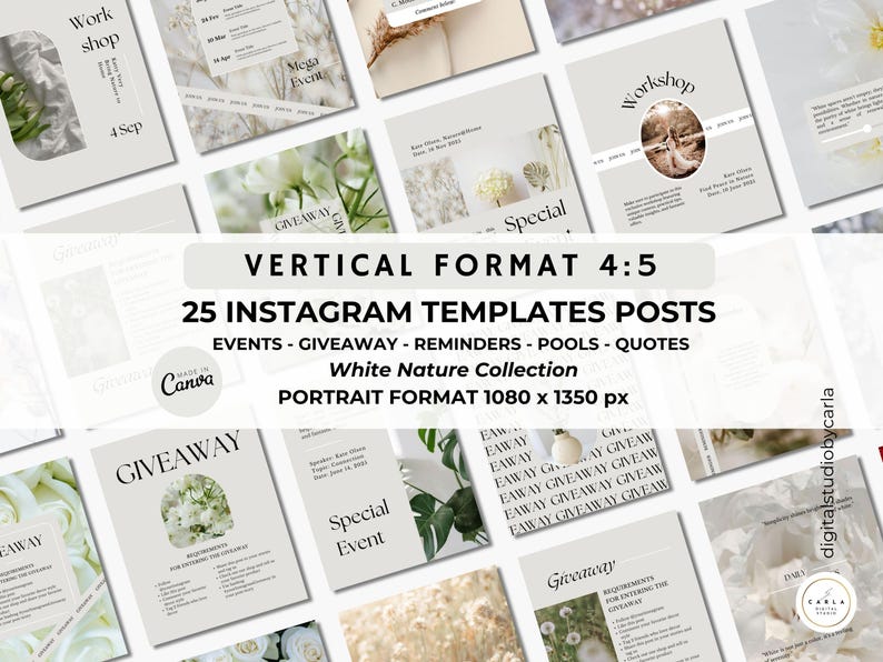 White Instagram Template Coach Kit - Social Media Posts - Design ...