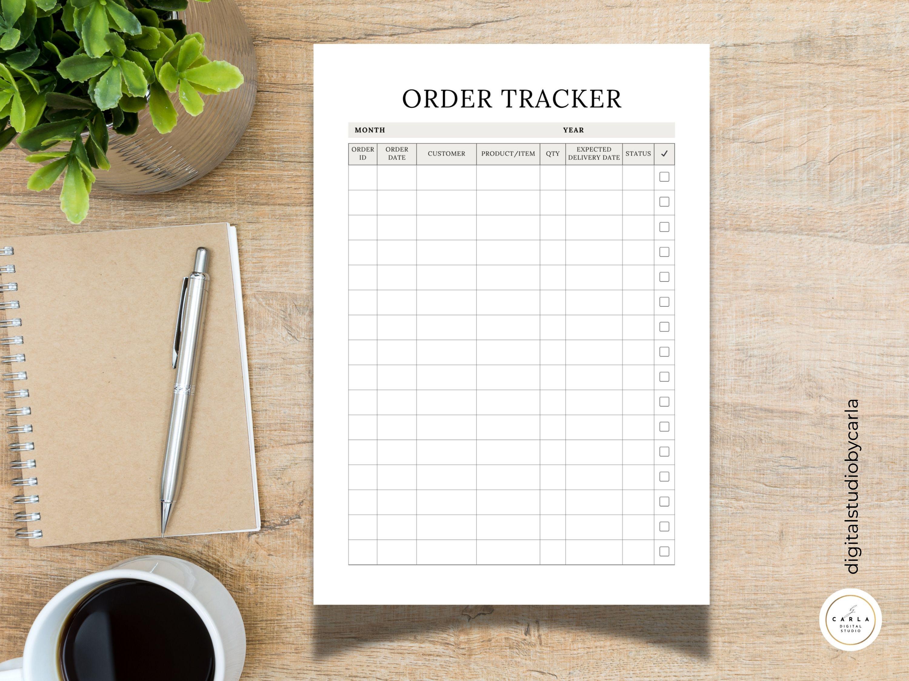 Editable Order Tracker Template: Small Business Order Log (digital ...