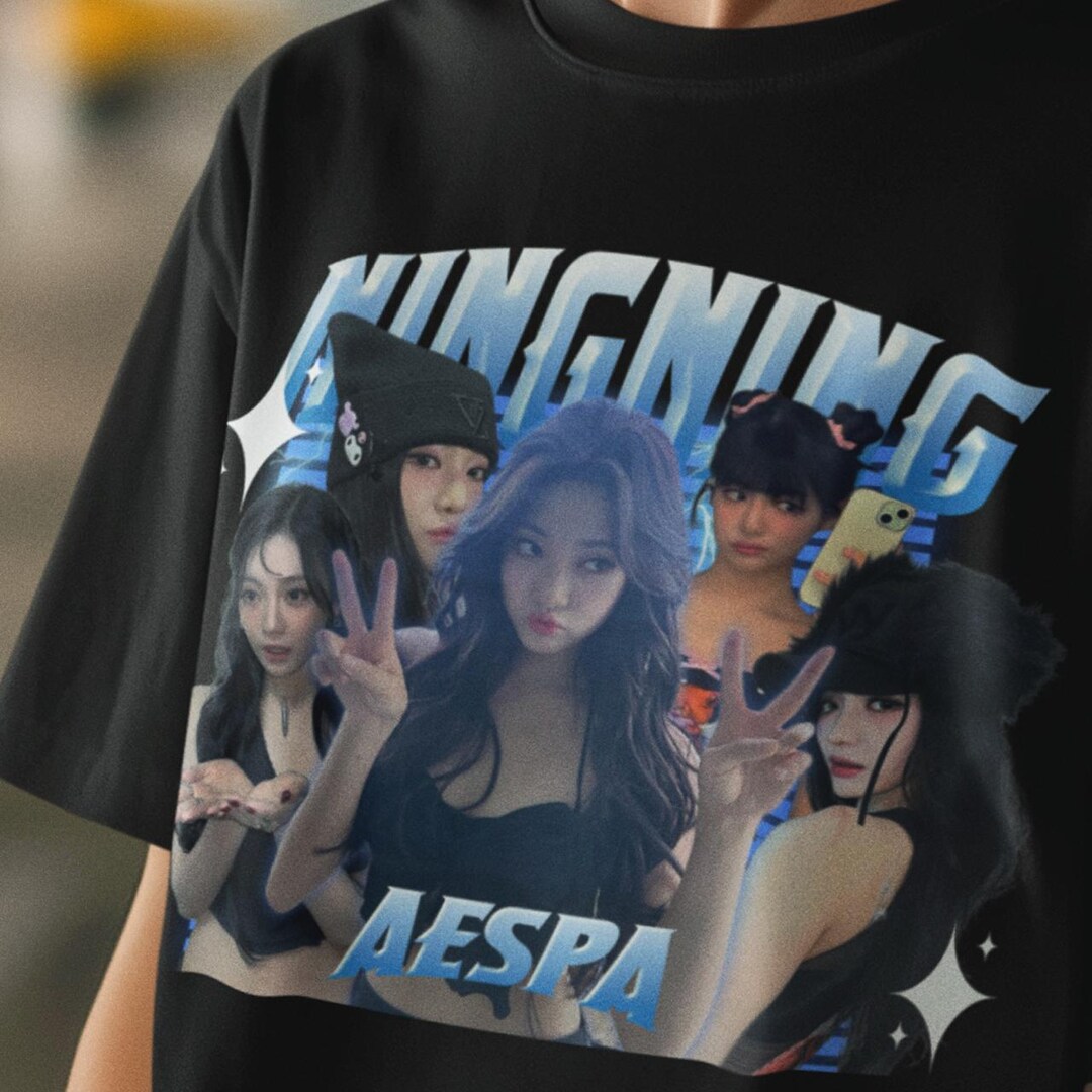 Aespa Ningning Retro 90s Bootleg Tee - Aespa Shirt - Kpop T-shirt ...