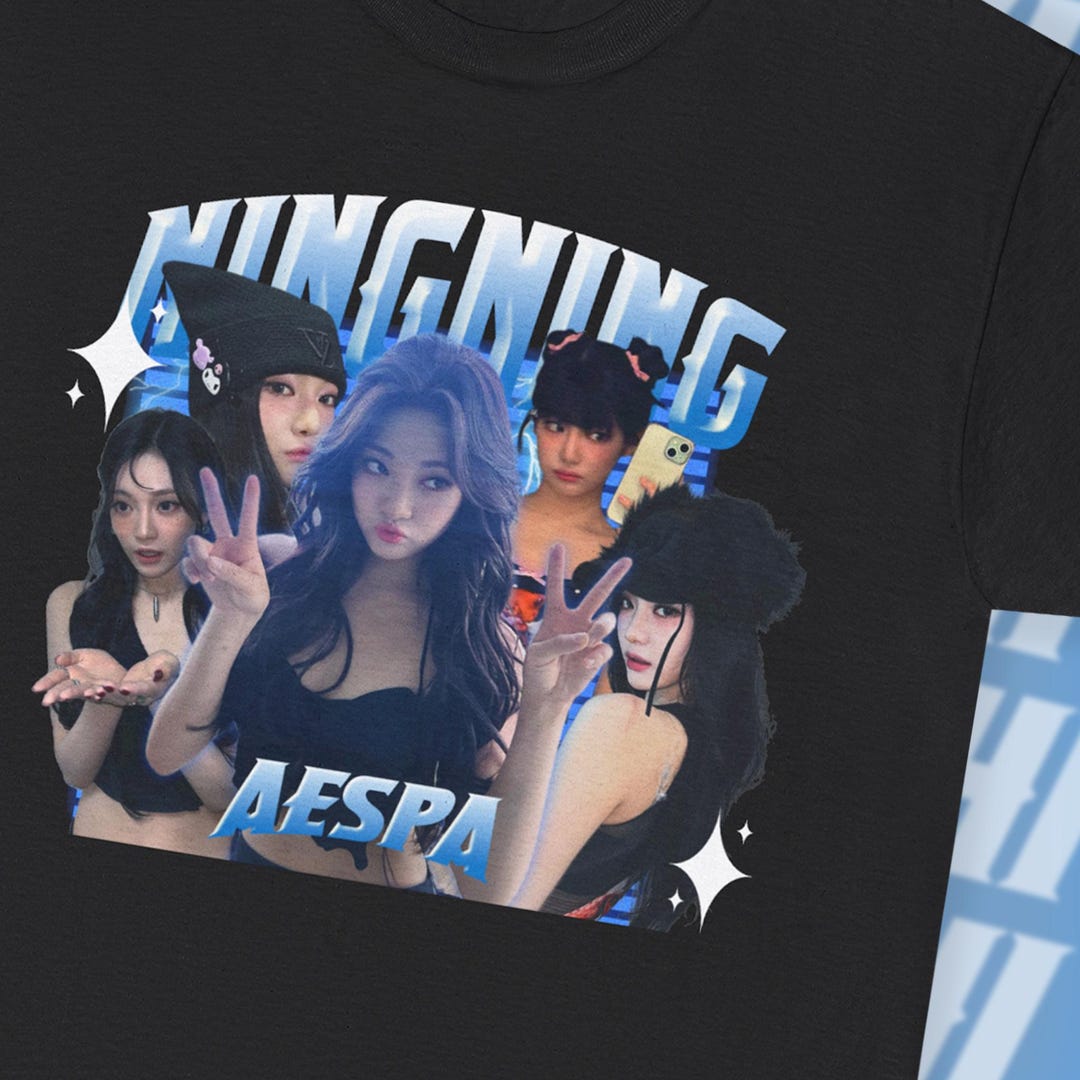 Aespa Ningning Retro 90s Bootleg Tee Aespa Shirt Kpop T-shirt Kpop ...