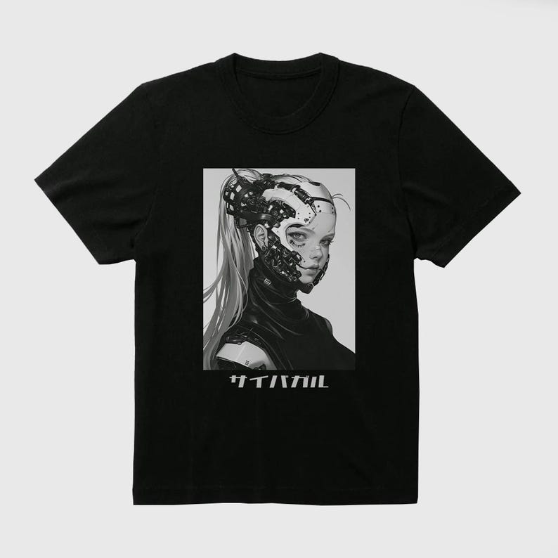 Cybercore Anime Girl Shirt Manga Horror Clothing Pastel Goth Aesthetic ...