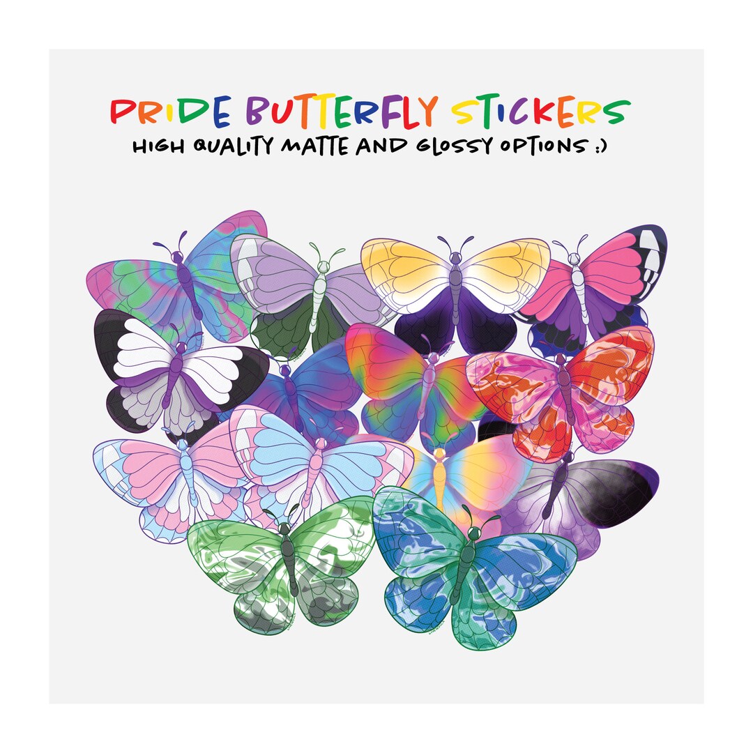 Pride Butterfly Stickers - Etsy