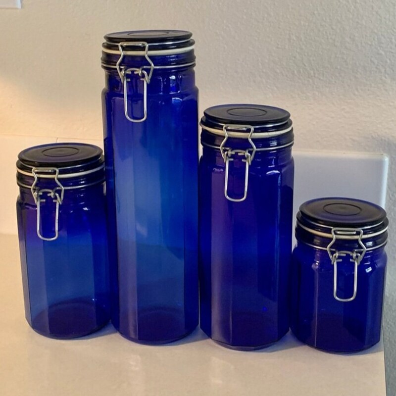 Blue Canisters - Etsy