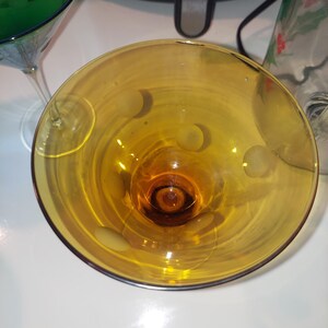 Set of 7 Vintage Martini Glasses in Assorted Colors With Etched Polka ...