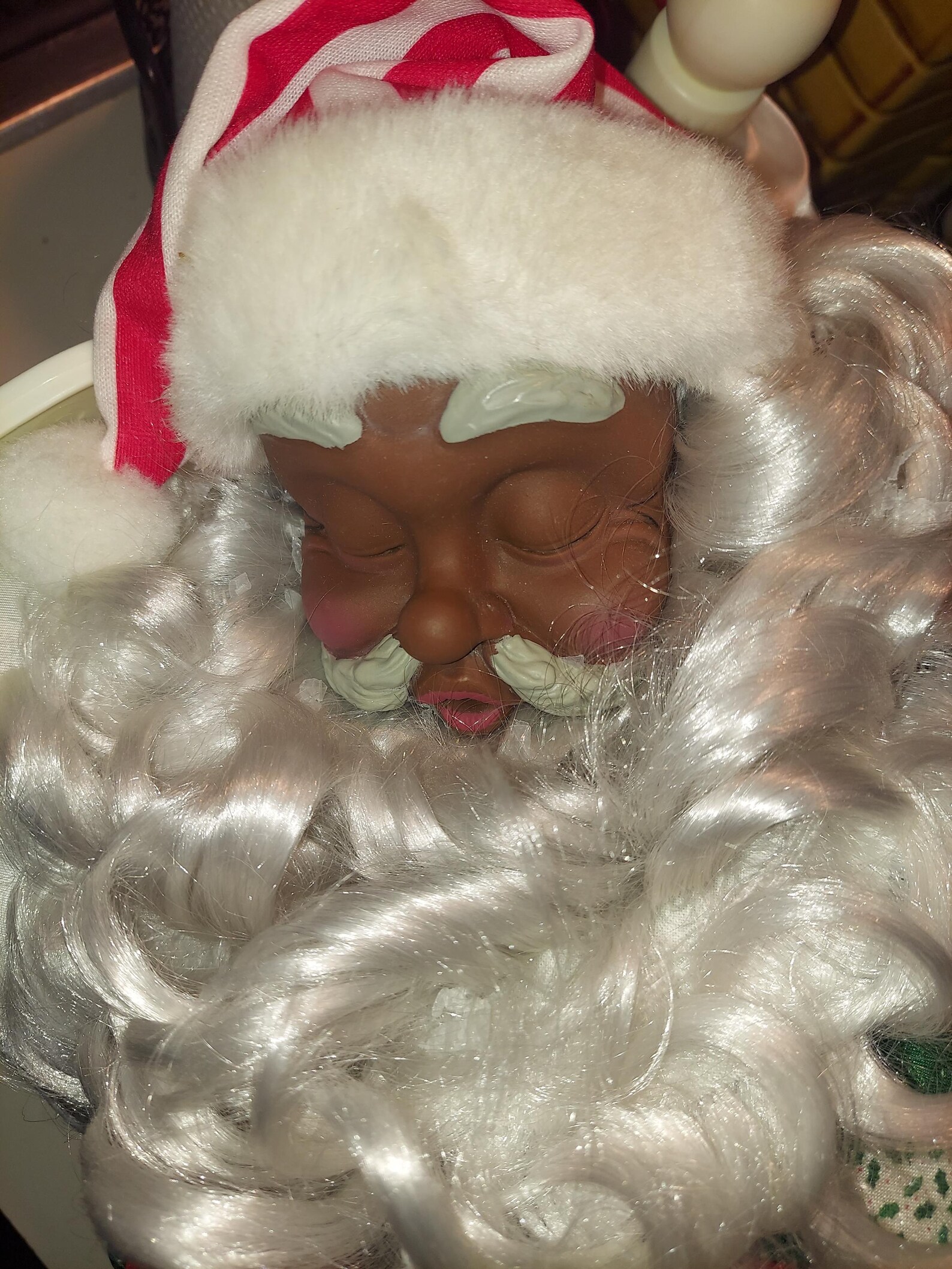 Rare Black Vintage Telco SLEEPING SANTA Animated Snoring Whistling in ...