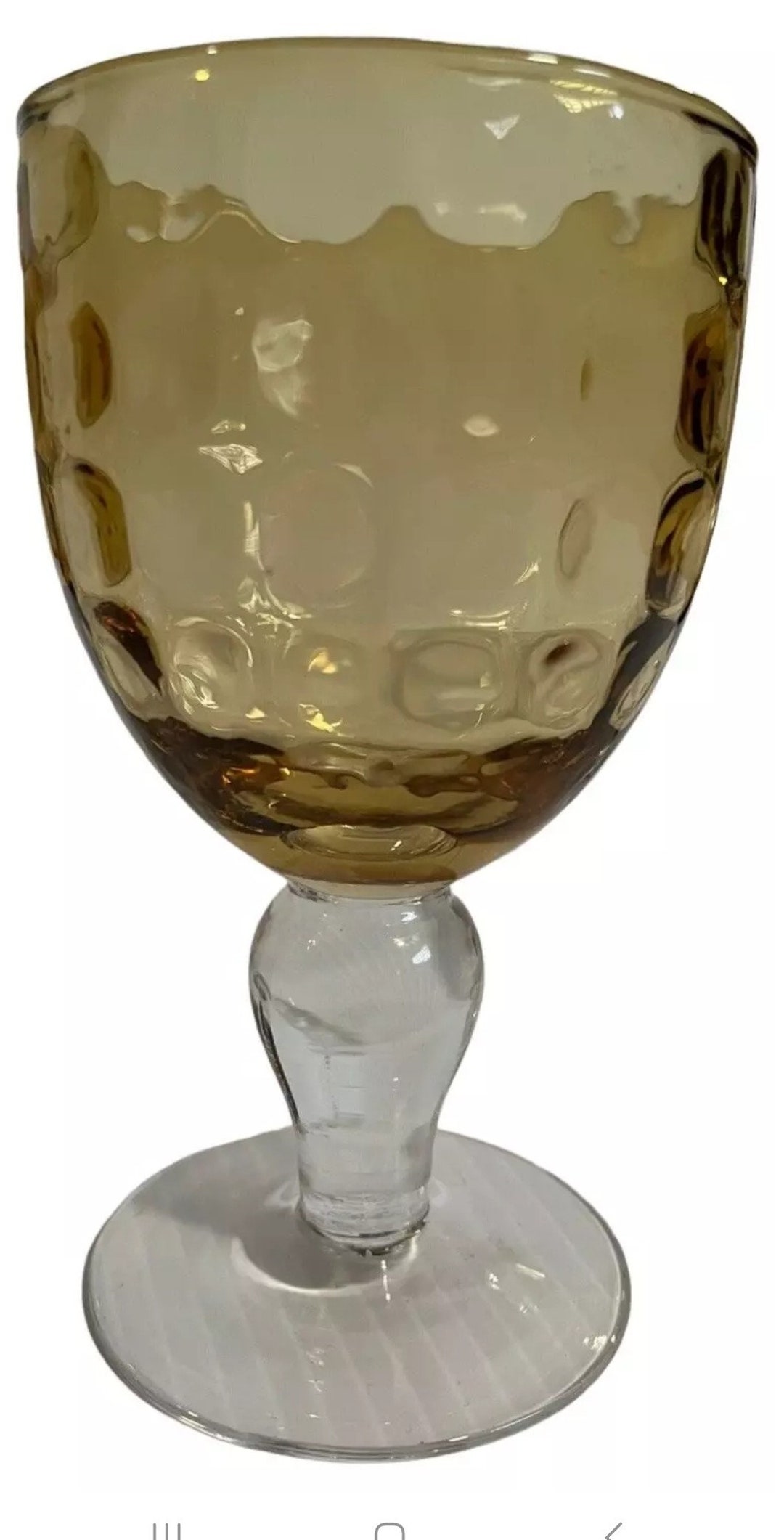 6 Dimpled Thumbprint Honeycomb Optic Light Brown (amber) Clear Stem ...