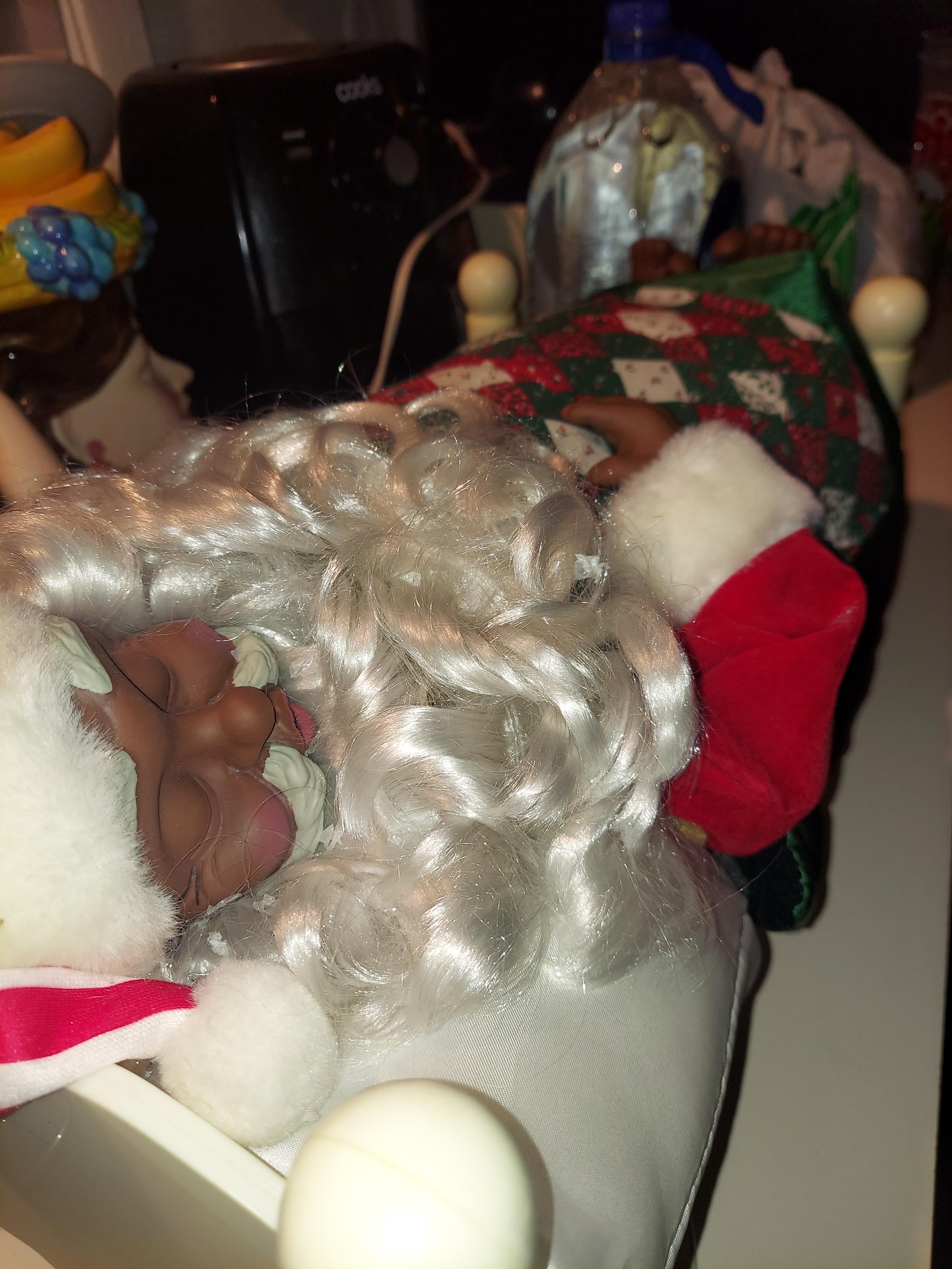 Rare Black Vintage Telco SLEEPING SANTA Animated Snoring Whistling in ...