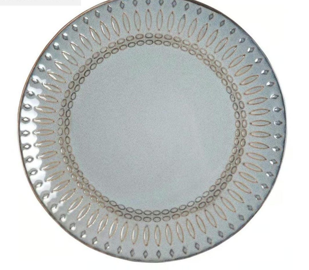 HTF 6pc Gourmet Basics by Mikasa 10.5” "broadway" Dinner Plates Blue ...