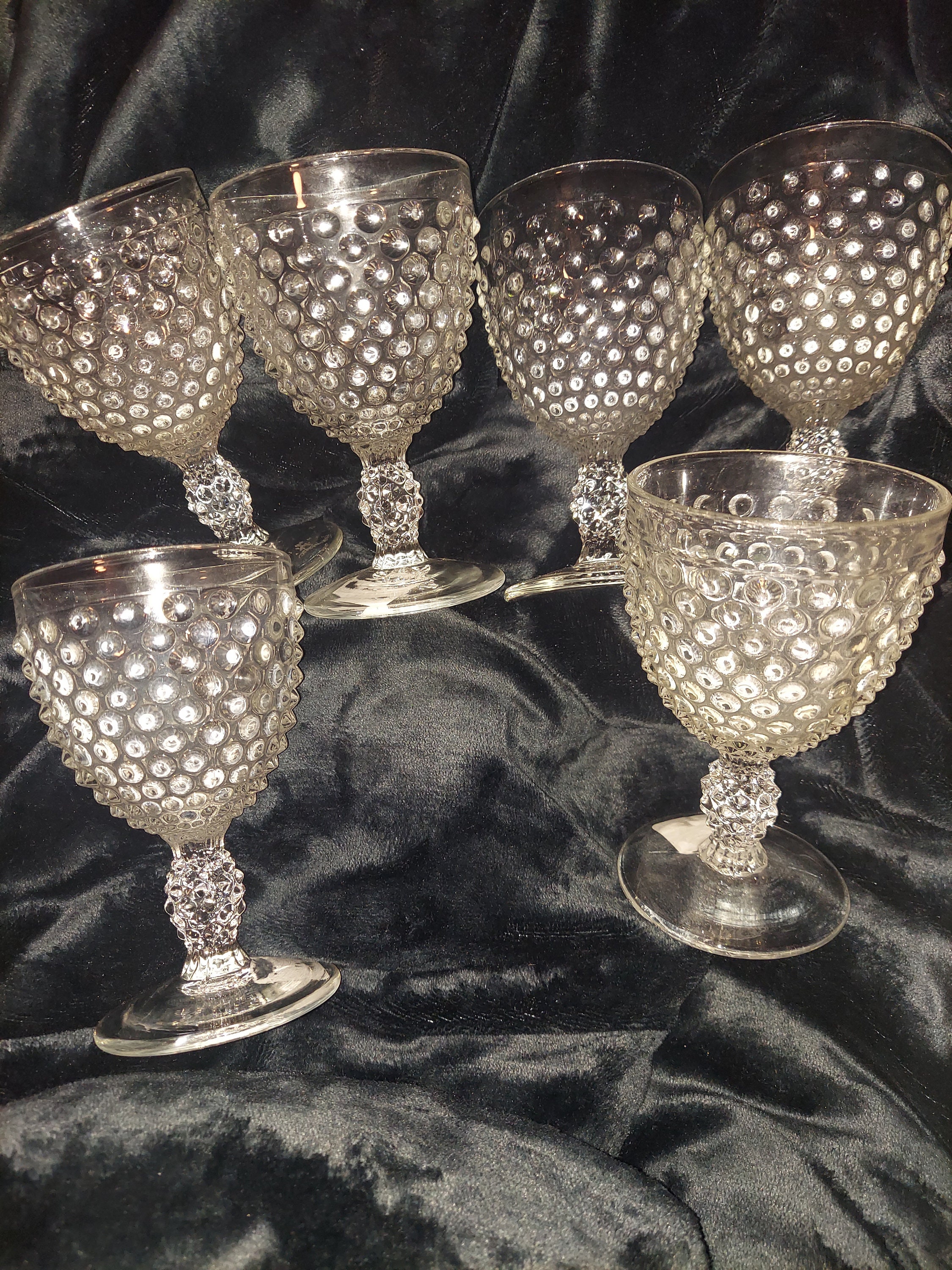 Charming Set of 6 Hobnail Wine Glasses or Water Goblets, by Maker ...
