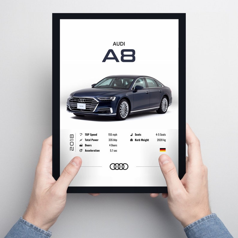Audi A8 2018 Impresión, Boys Room Decor, Home Office Art, Room Decor, Digital Posters, Car ...