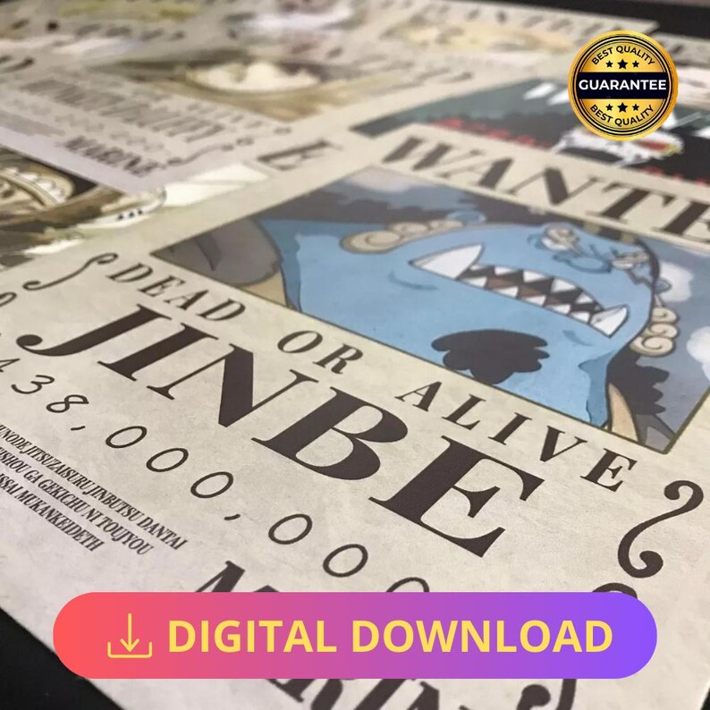 10 Digital Wanted Poster One Piece Wano Bow Reward 300dpi PDF the Best ...