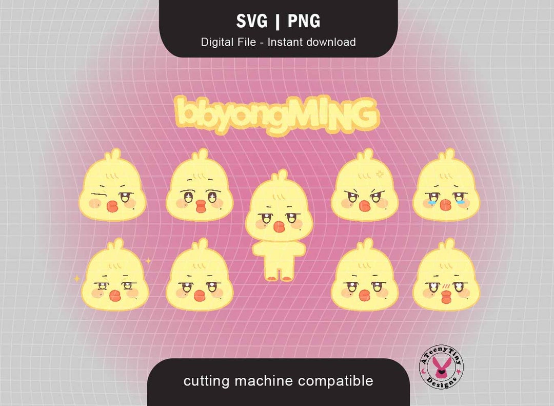 Aniteez Bbyongming Emojis SVG PNG Digital File | Ateez Mingi Aniteez ...