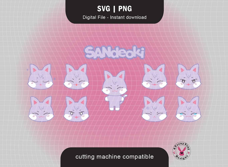Aniteez Sandeoki Emojis SVG PNG Digital File Ateez San Aniteez ...