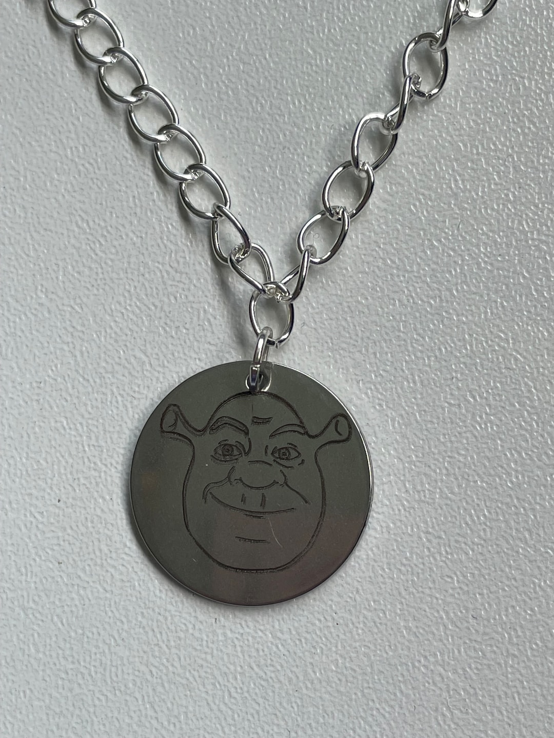 Shrek Necklace Stainless Steel 20mm Pendant Disc Necklace Shreklace ...