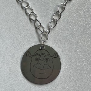 Shrek Necklace Stainless Steel 20mm Pendant Disc Necklace Shreklace ...