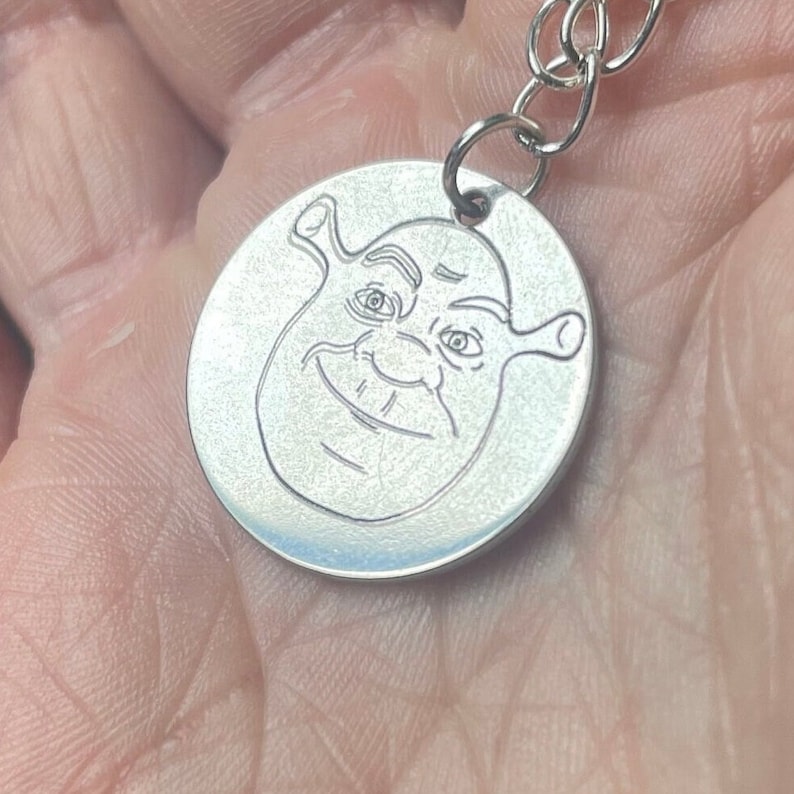 Shrek Necklace Stainless Steel 20mm Pendant Disc Necklace Shreklace ...