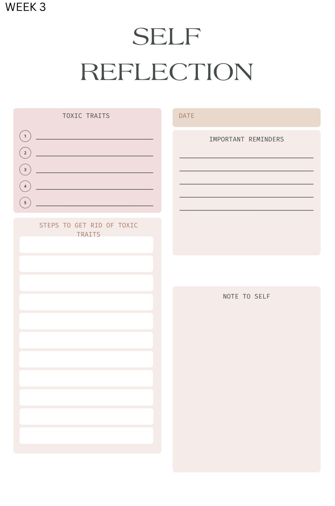 5 Week Growth Planner - Etsy