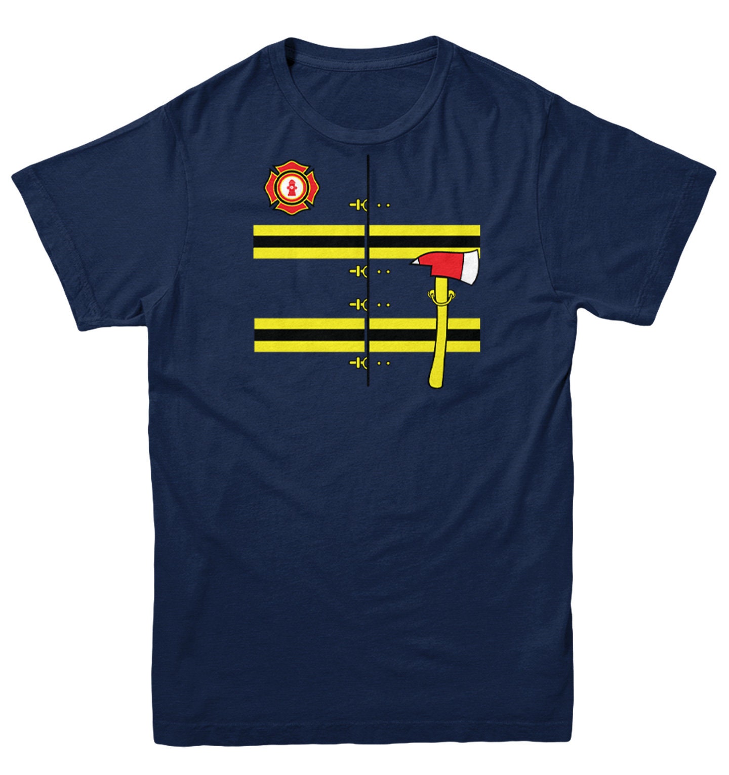 Firefighter Costume - Kids Cotton T-shirt - Fireman Firewoman Brave ...
