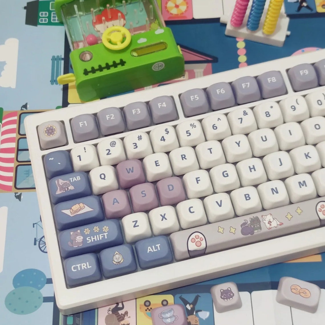 Meow Keycaps, Artisan Keycaps, Custom Keycaps Backlit Set 135 PBT Keys ...