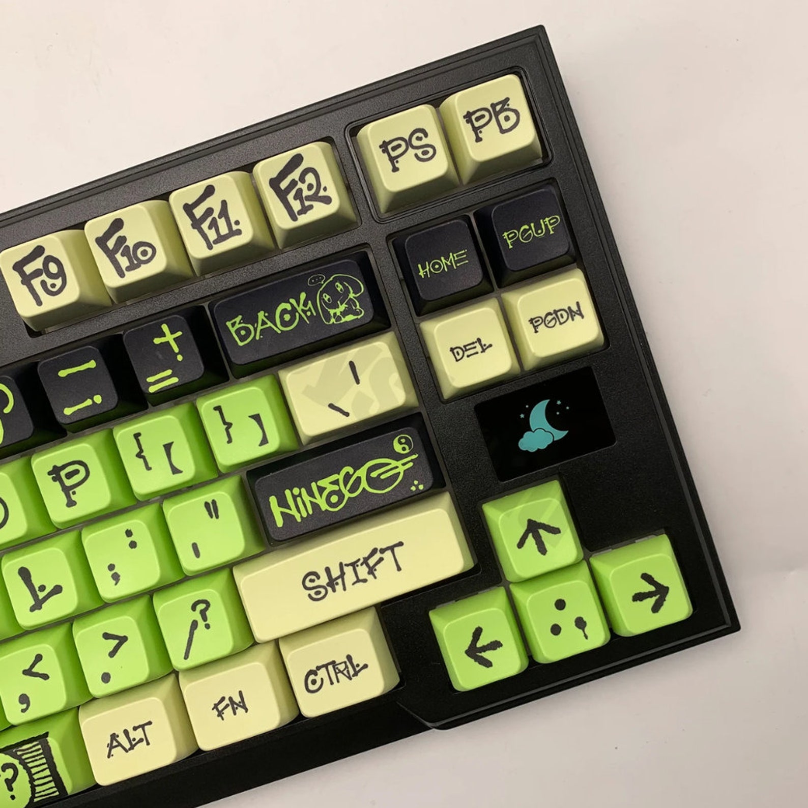 Ninego Anime Artisan Keycaps, Custom Keycaps Backlit Set 135 PBT Keys ...