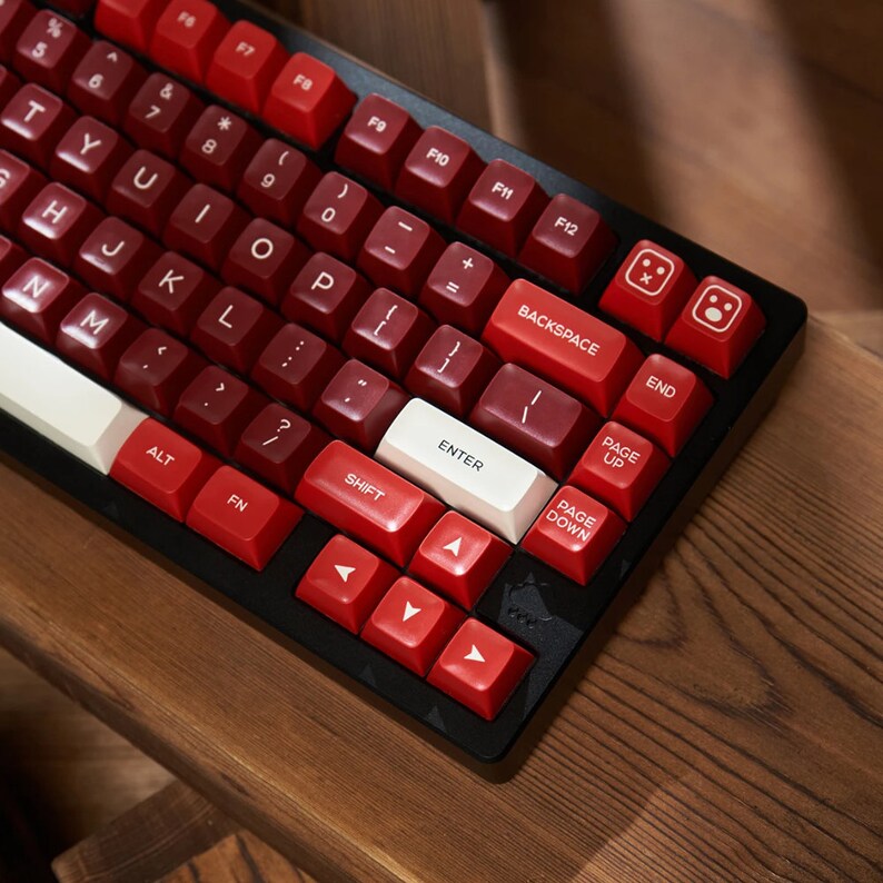 Red Keycaps, Artisan Keycaps, Custom Keycaps Backlit Set 160 PBT Keys ...