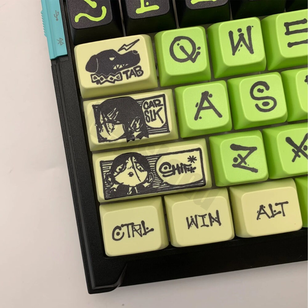 Ninego Anime Artisan Keycaps, Custom Keycaps Backlit Set 135 PBT Keys ...