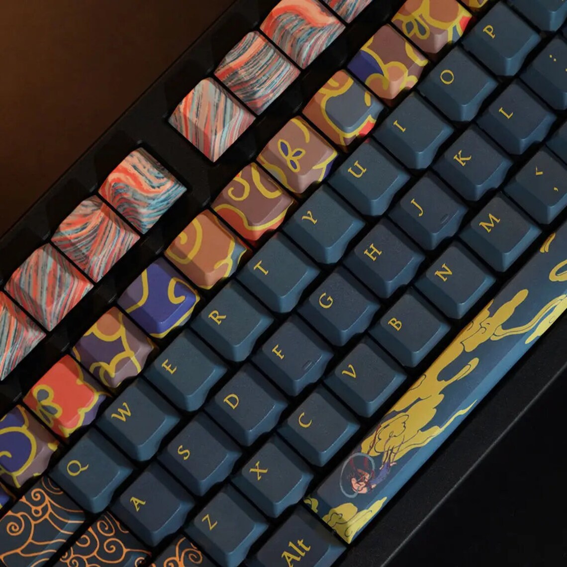 Mural Art, Artisan Keycaps, Keycaps Backlit Set 123 PBT Keys OEM ...