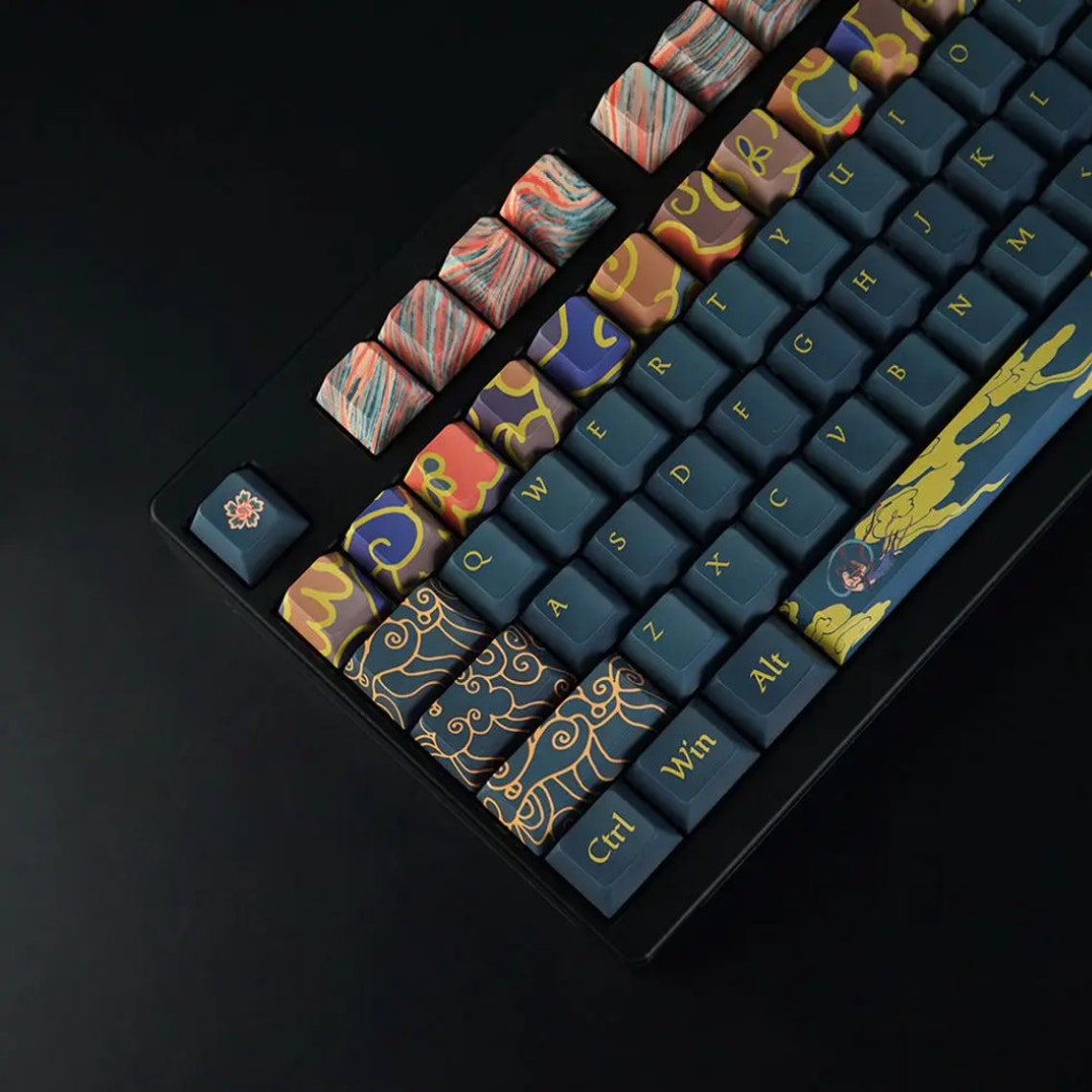 Mural Art, Artisan Keycaps, Keycaps Backlit Set 123 PBT Keys OEM ...