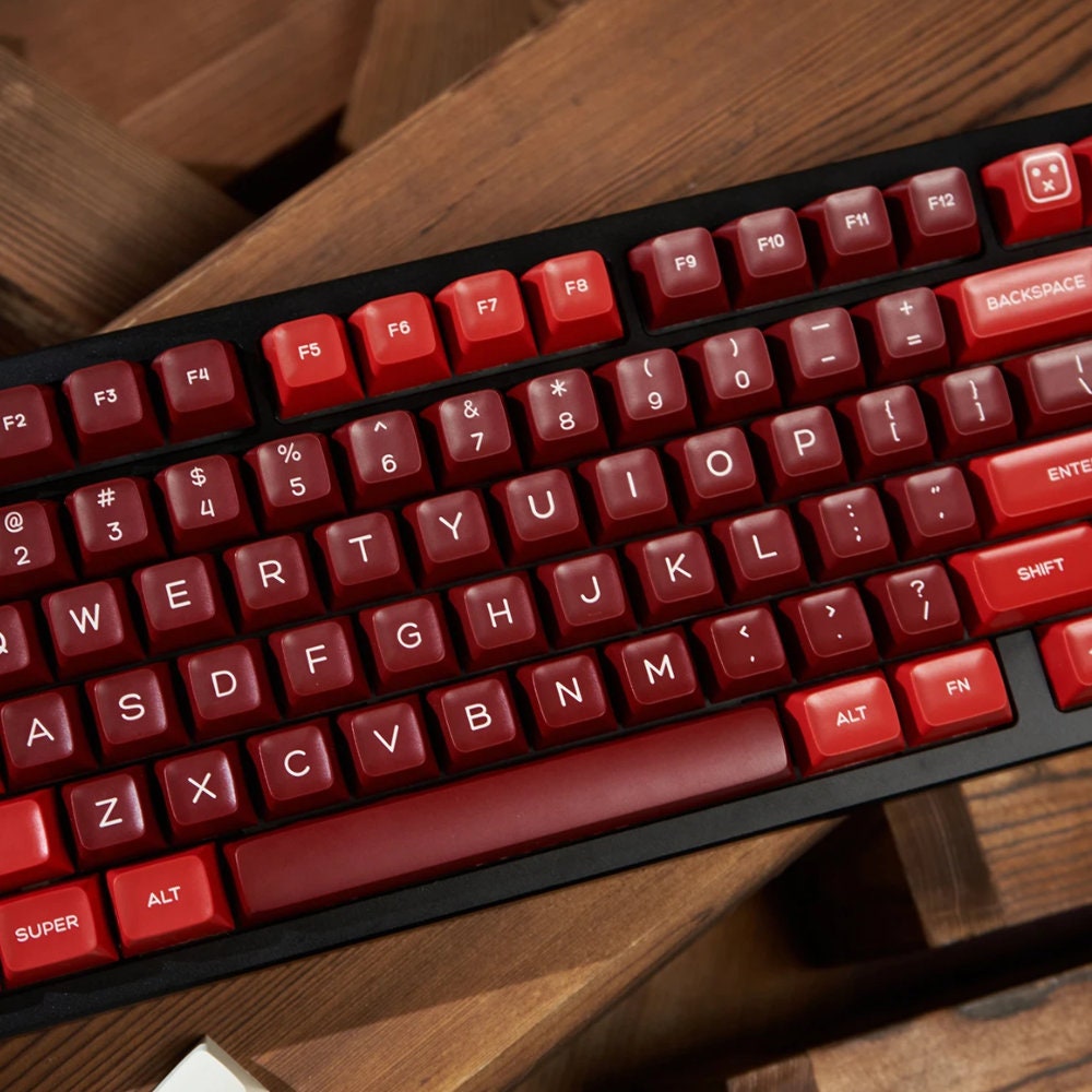 Red Keycaps, Artisan Keycaps, Custom Keycaps Backlit Set 160 PBT Keys ...