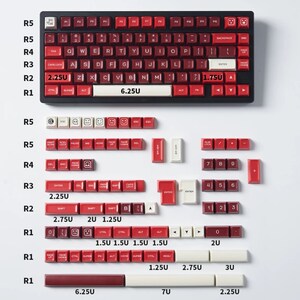 Red Keycaps, Artisan Keycaps, Custom Keycaps Backlit Set 160 PBT Keys ...