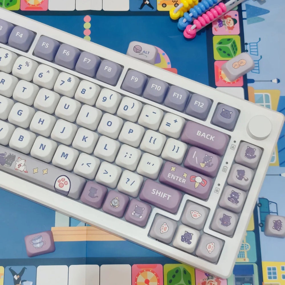 Meow Keycaps, Artisan Keycaps, Custom Keycaps Backlit Set 135 PBT Keys ...
