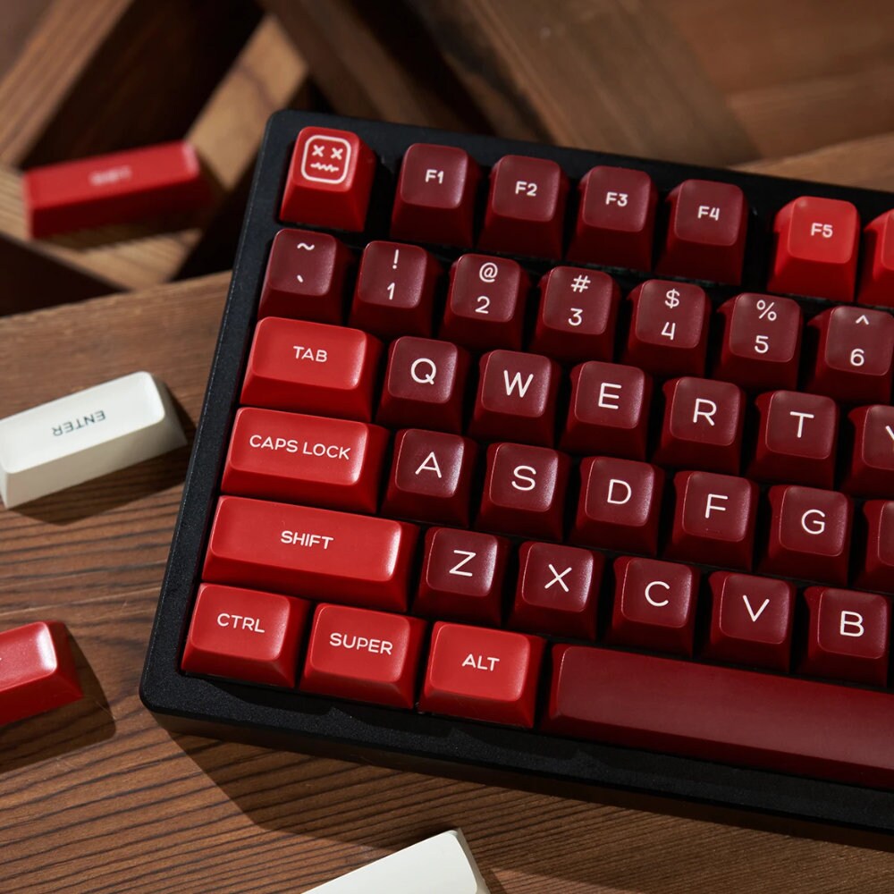 Red Keycaps, Artisan Keycaps, Custom Keycaps Backlit Set 160 PBT Keys ...