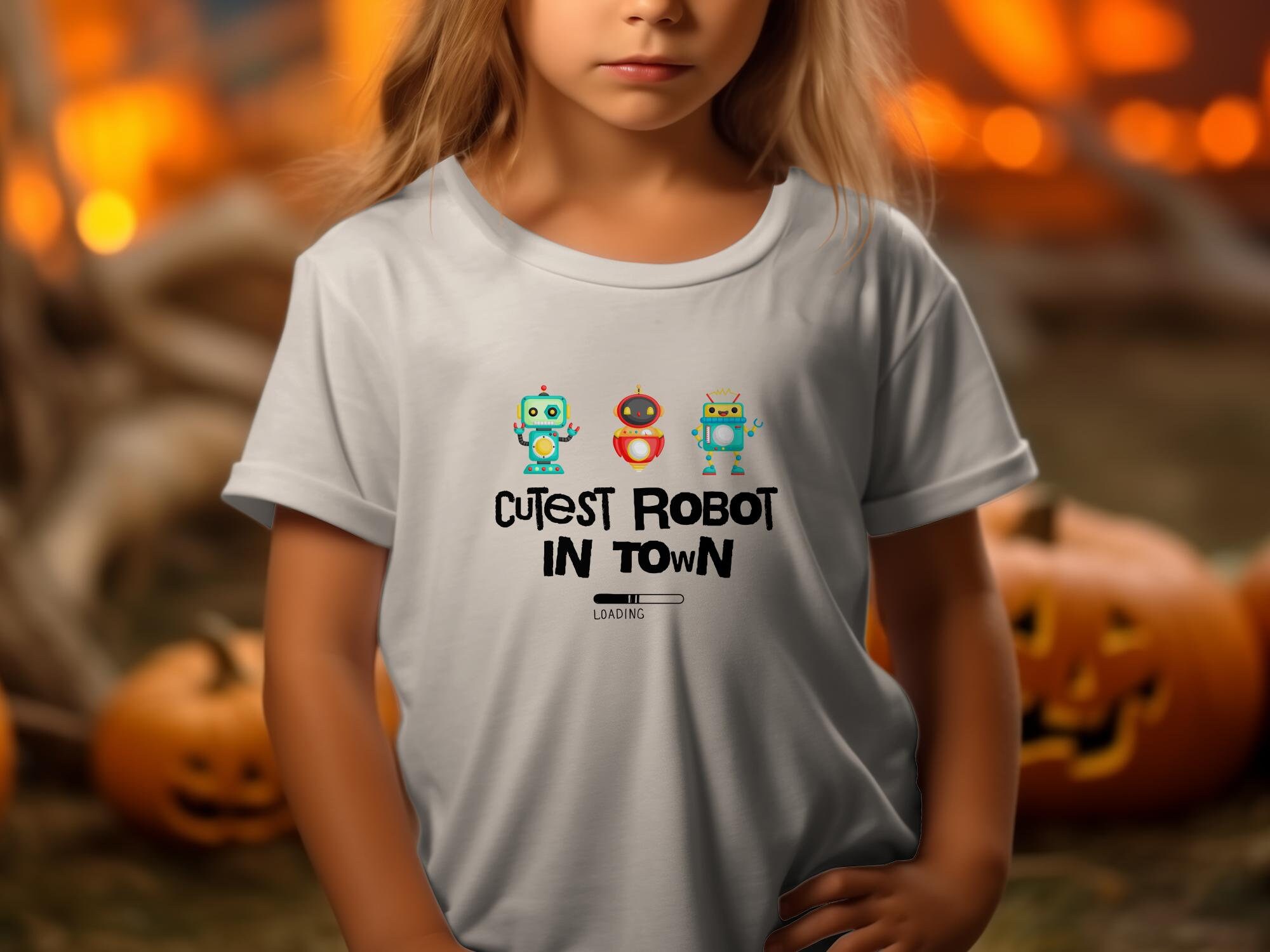 Kids Cute Robot T-shirt, Colorful Cartoon Robots Tee, Boys Girls Unisex ...