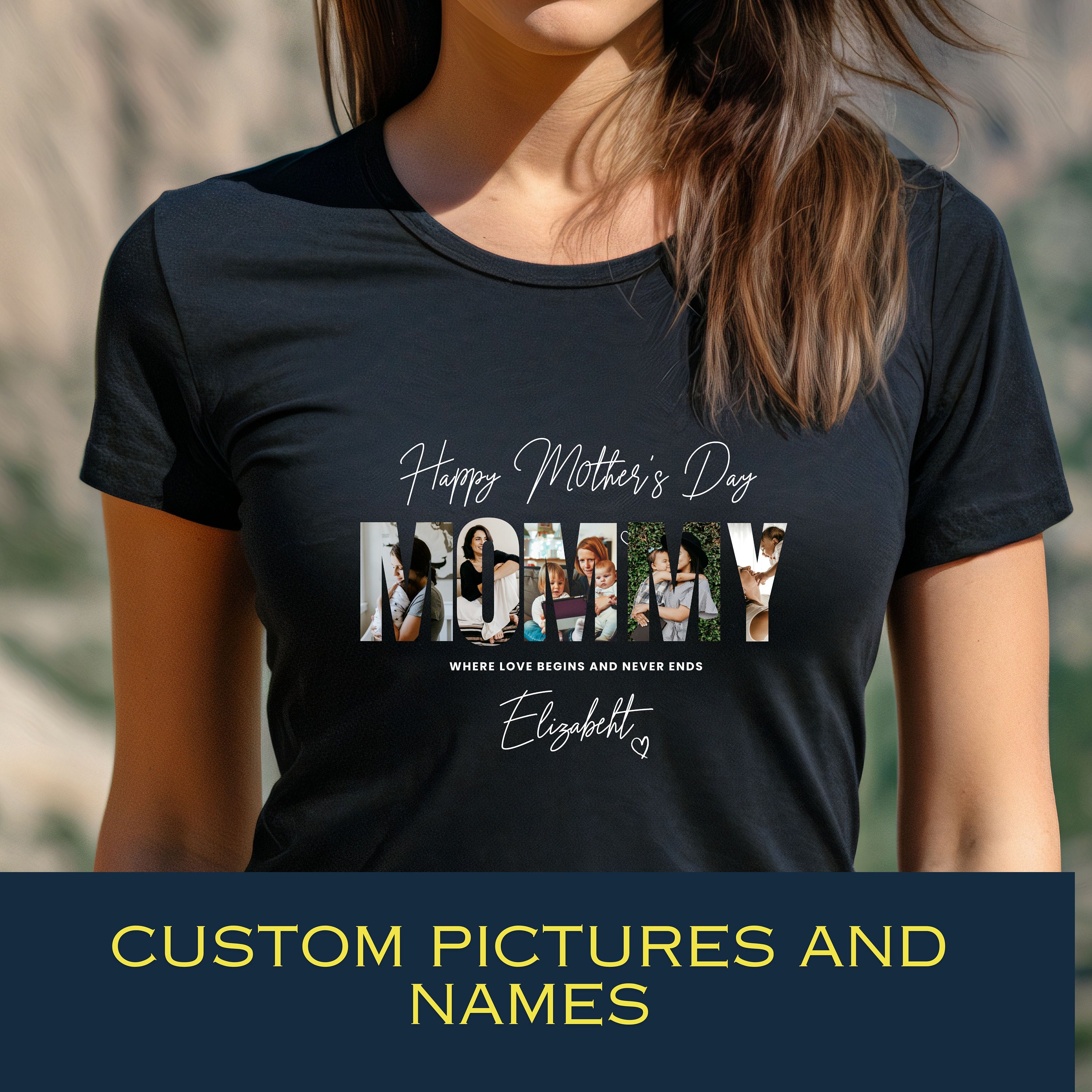 Custom Mother's Day Photo Collage Shirt, Personalized Family Photo ...