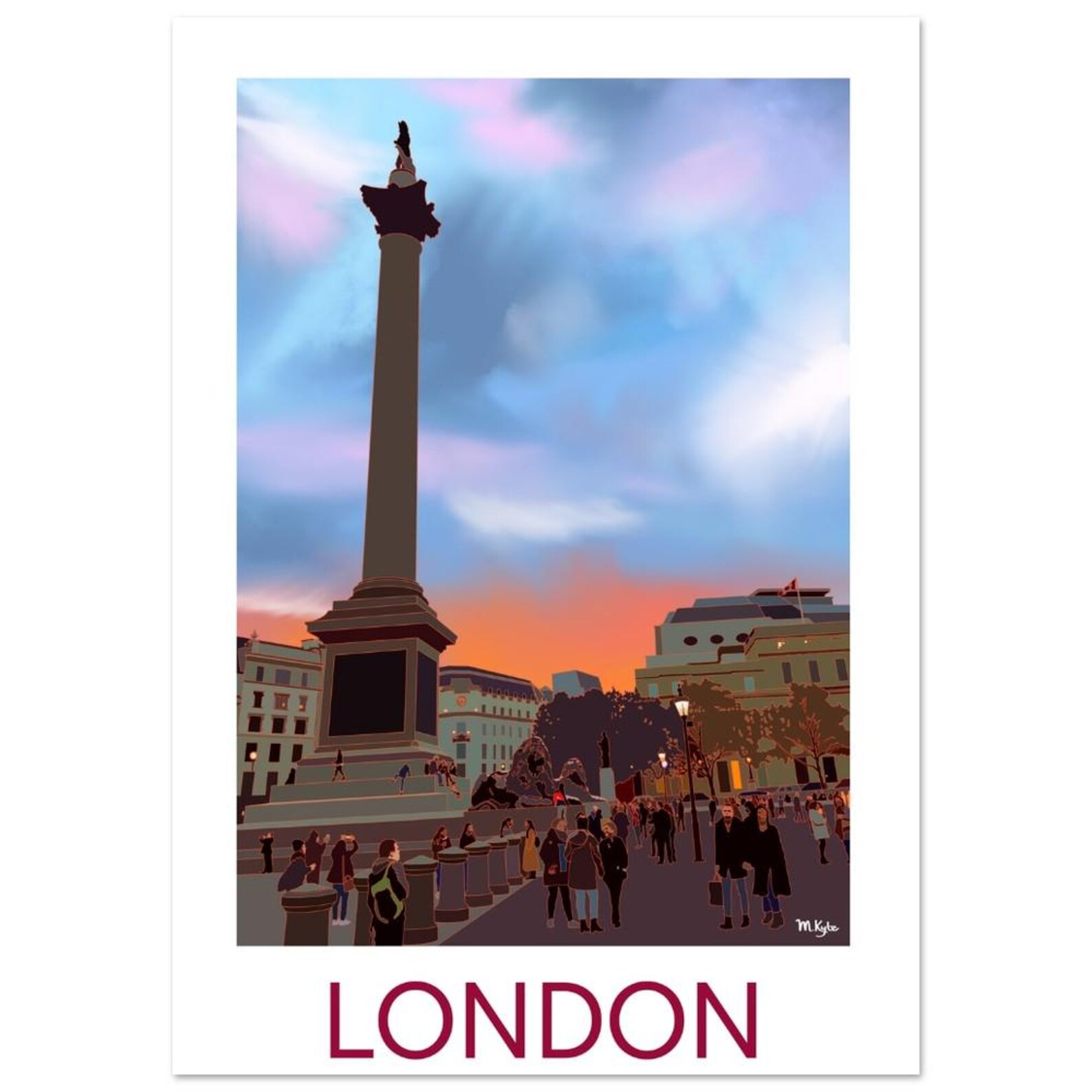 Trafalgar Square - a Poster Created From Original Artwork - Etsy