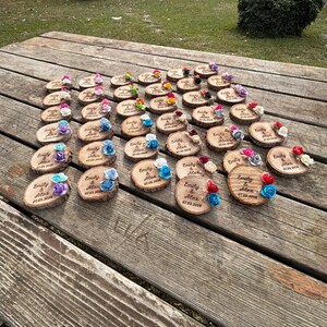 Rustic Wedding Favor Magnet Personalized With Names and Date, Wood ...