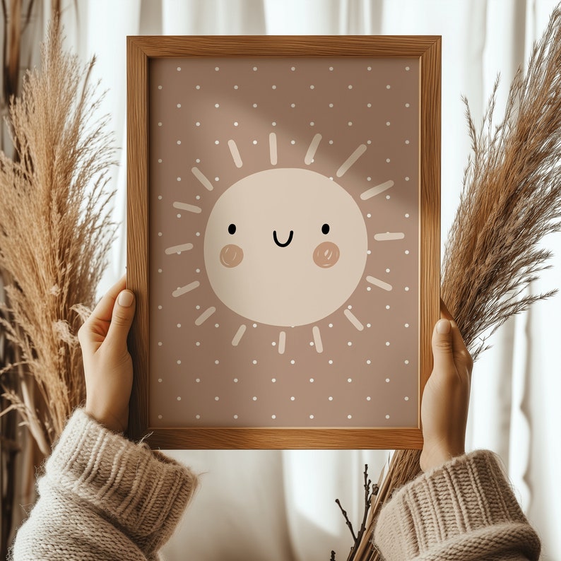 Radiant Sun Poster - Sweet Smile Wall Art - Children's Room Decoration ...