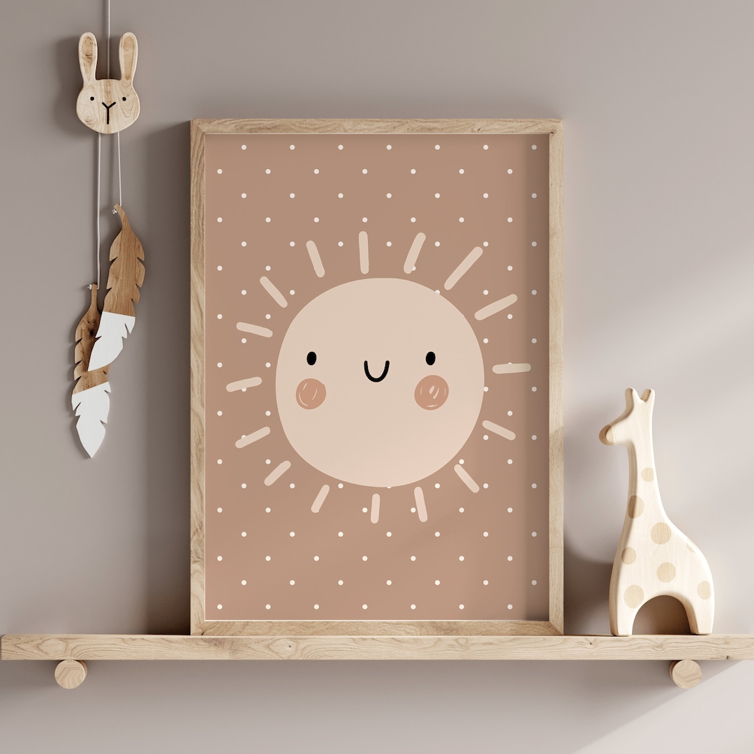 Radiant Sun Poster Sweet Smile Wall Art Children's Room Decoration ...