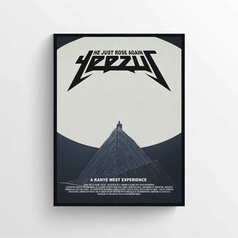 Kanye West Yeezus Rap Album Cover Poster, Hip Hop Music Art, Rapper ...