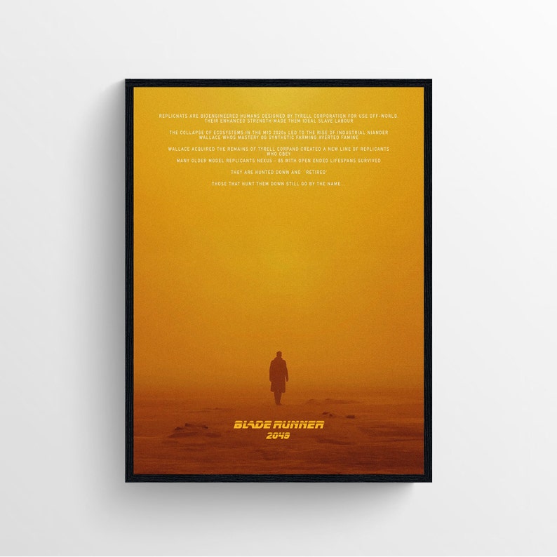 Blade Runner 2049 Sci-fi Movie Poster, Thriller Film Art Print, Action ...